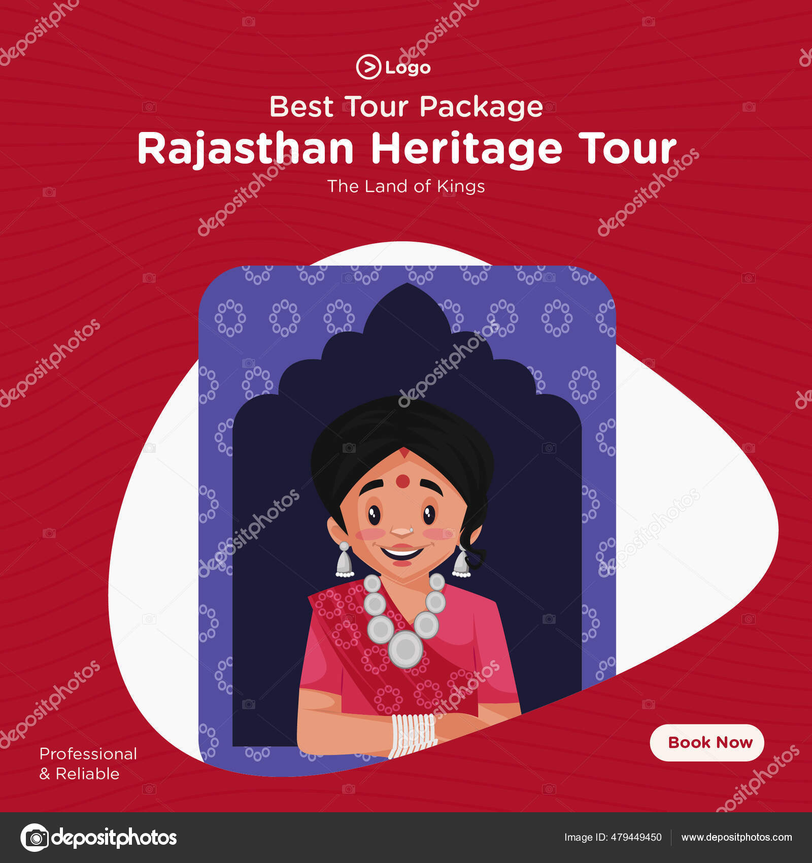 Best Tour Package Banner Design Template Cartoon Style Vector Graphic ...