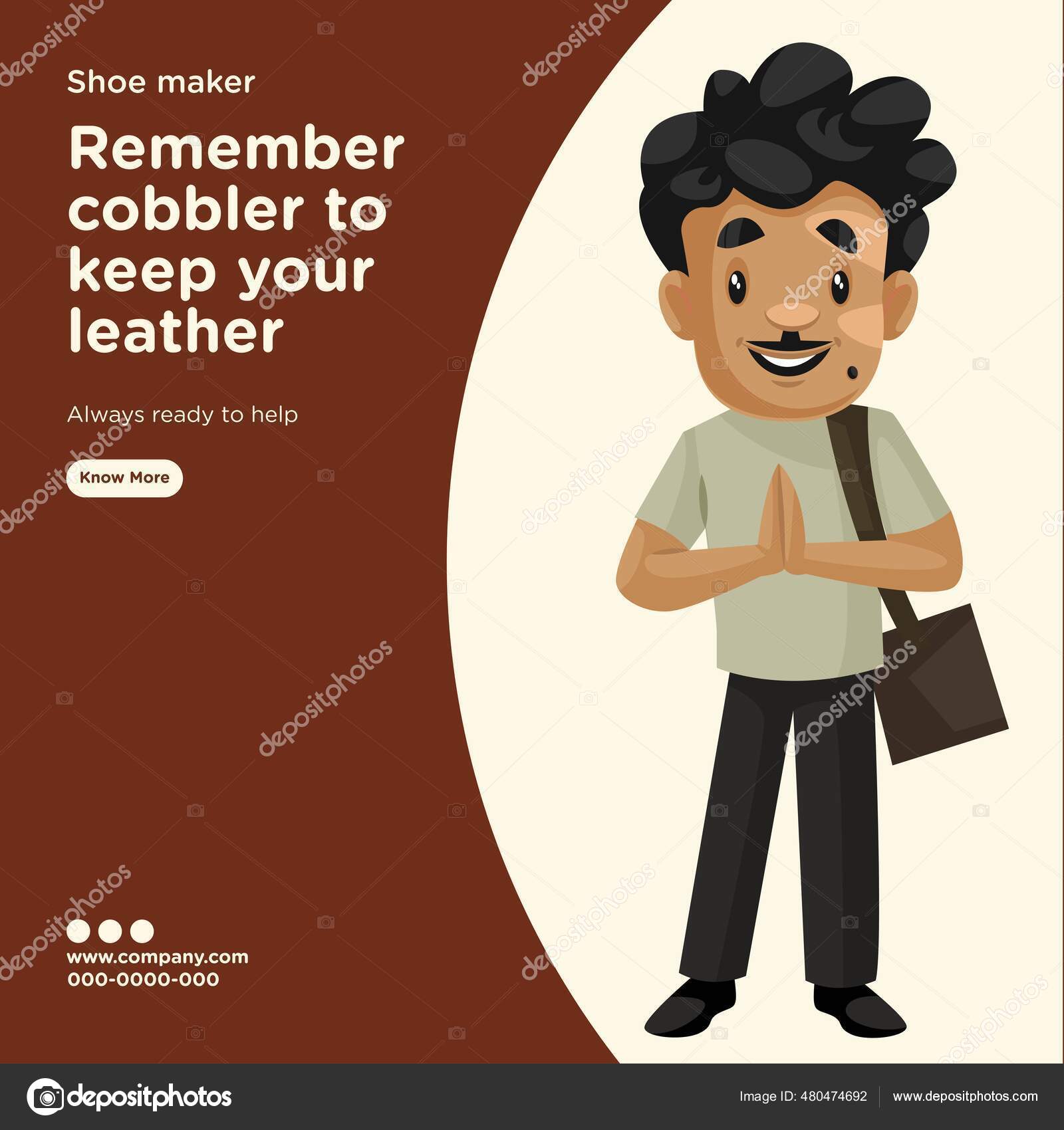 Shoe Maker Always Ready Help Banner Design Template Vector Graphic ...