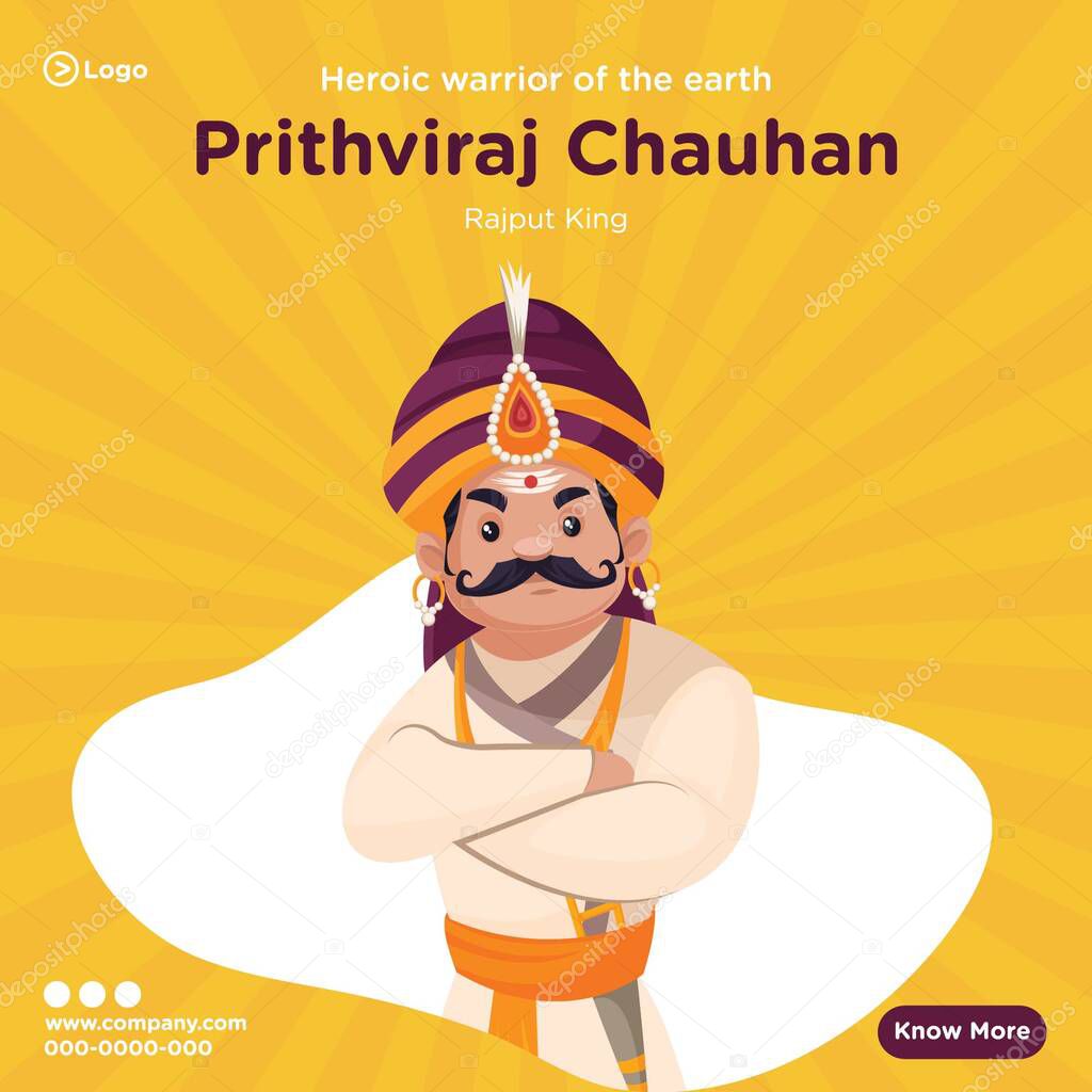 Dise o de la bandera del rey Rajput Prithviraj Chauhan. ilustraci n gr ...