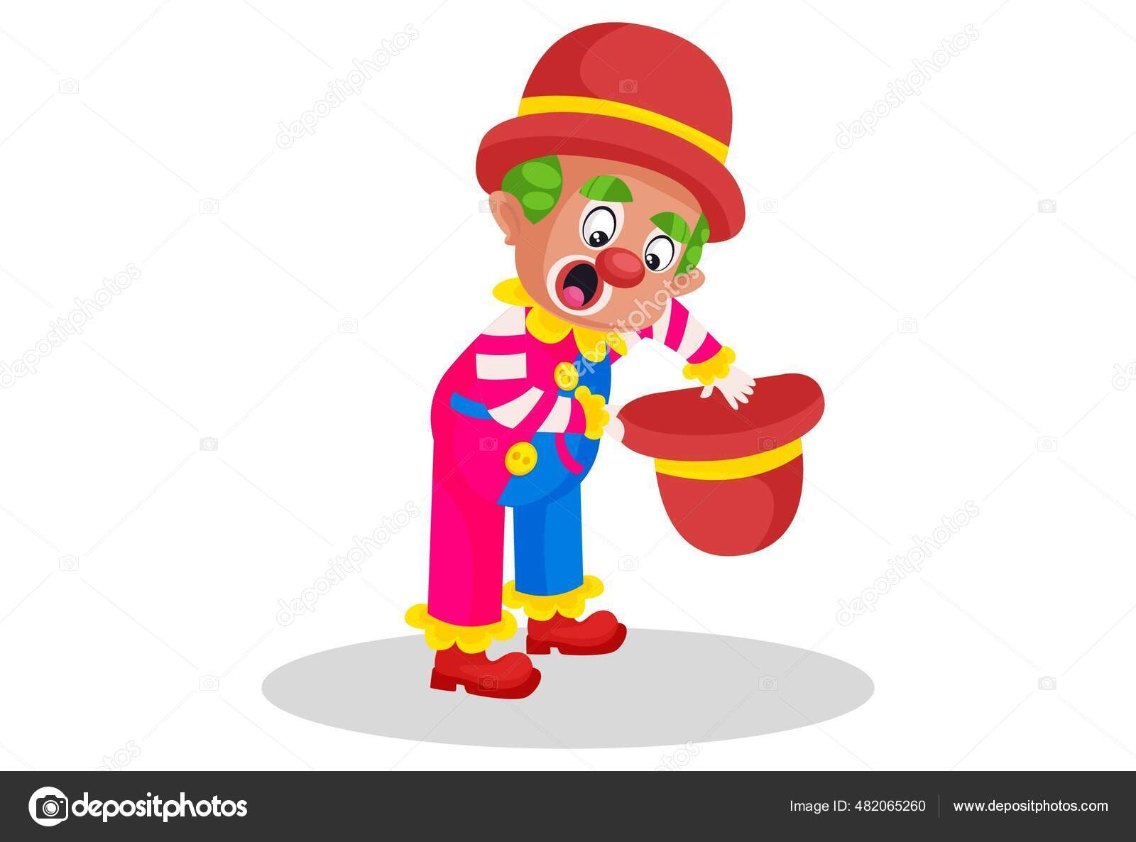 Joker Showing Magic Cap Vector Graphic Illustration Individually White ...