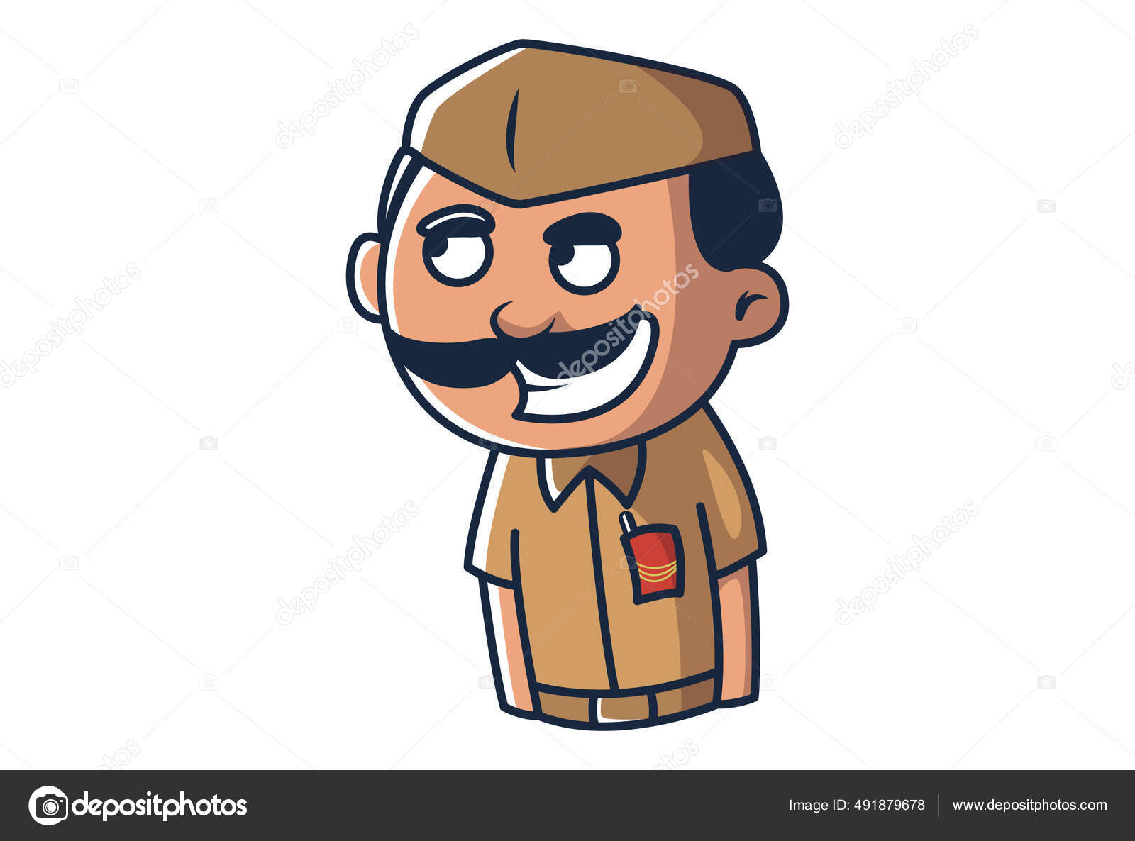Postman Smiling Vector Graphic Illustration Individually White ...