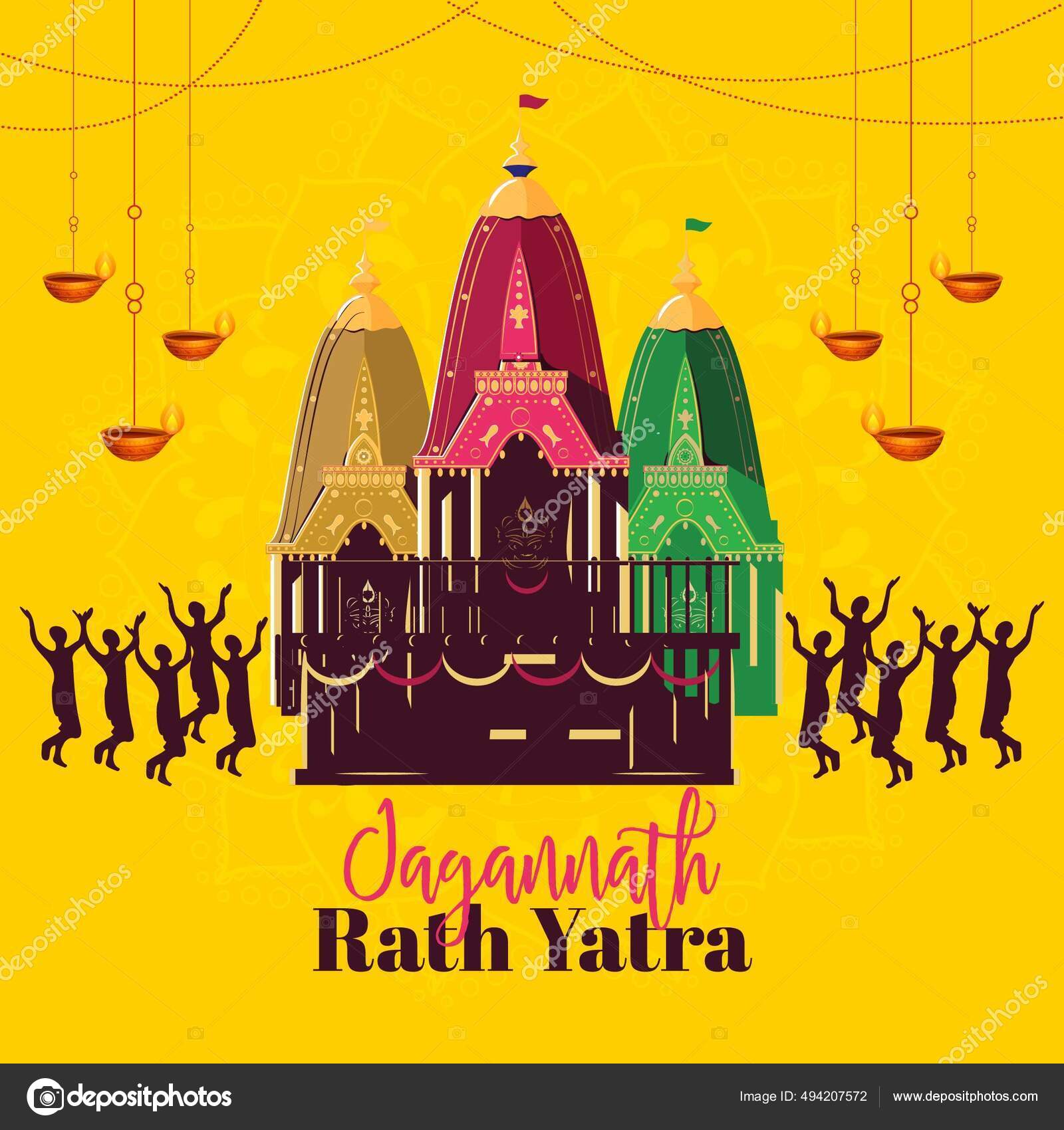 Indian God Ratha Yatra Lord Jagannath Balabhadra Subhadra Chariot ...