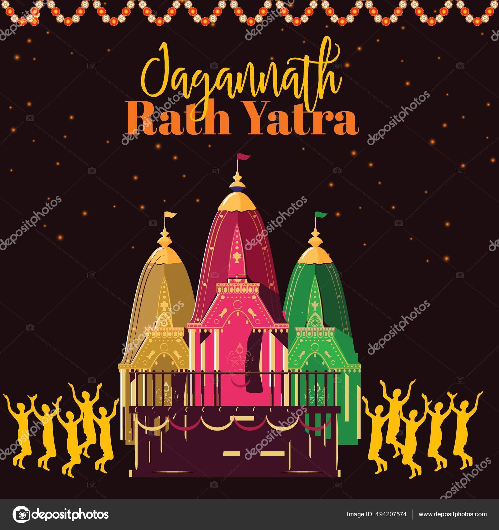 Indian God Ratha Yatra Lord Jagannath Balabhadra Subhadra Chariot ...