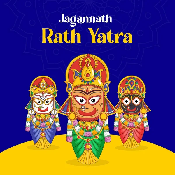 Indian Festival Jagannath Rath Yatra Banner Design Template Vector ...