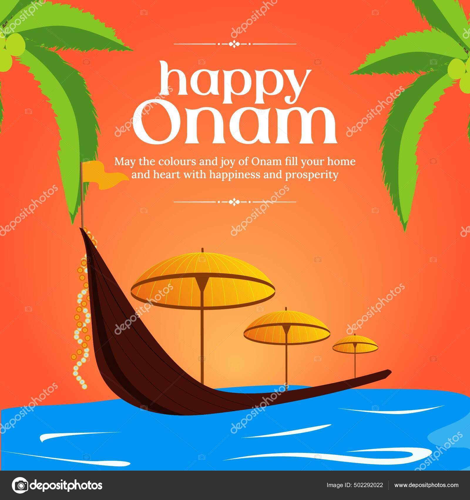 Conception Bannière Modèle Heureux Style Dessin Animé Onam Vecteur par ...