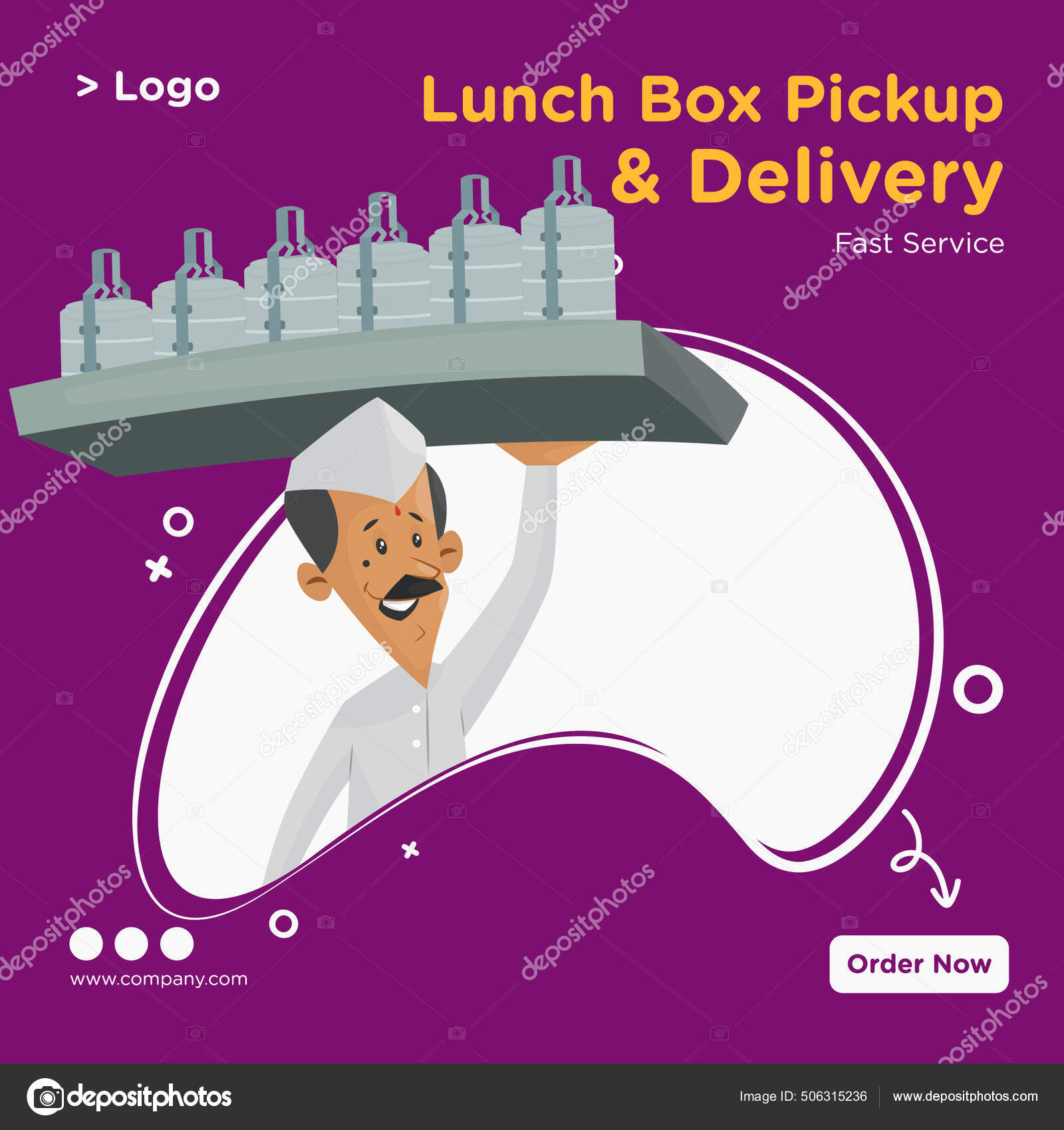 Banner Design Lunch Box Pickup Delivery Vector Graphic Illustration ...