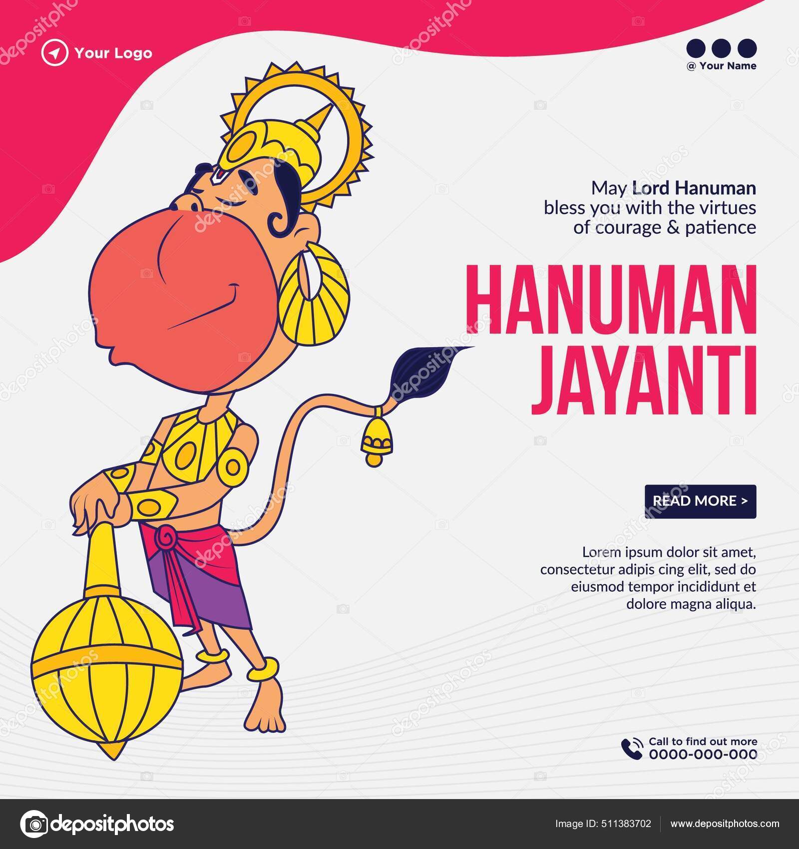 Banner Diseño Hanuman Jayanti Plantilla Vector de Stock de ©F1Digitals ...