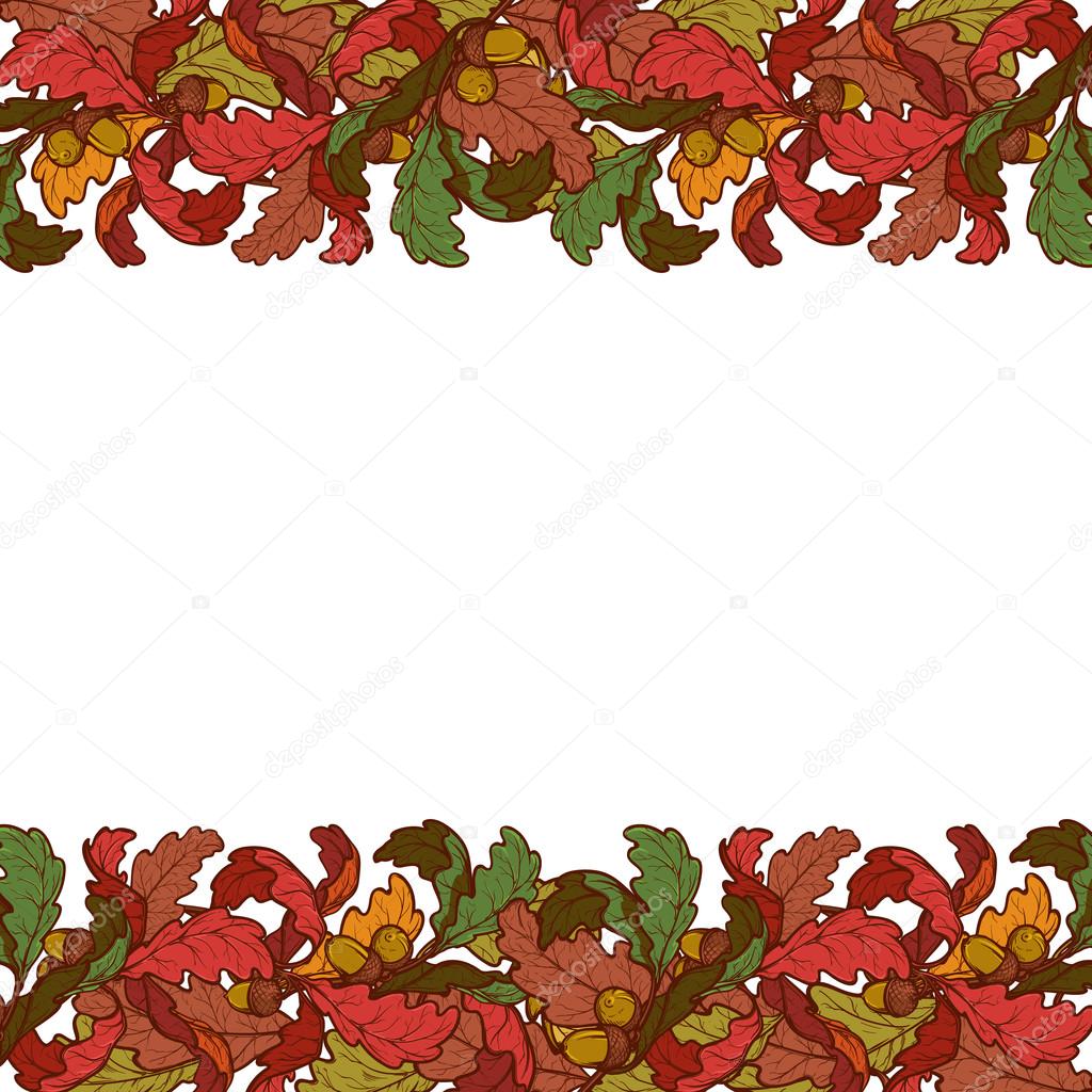 Autumn leaves border. Brightly colored. Stock Vector Image by ©Aen ...