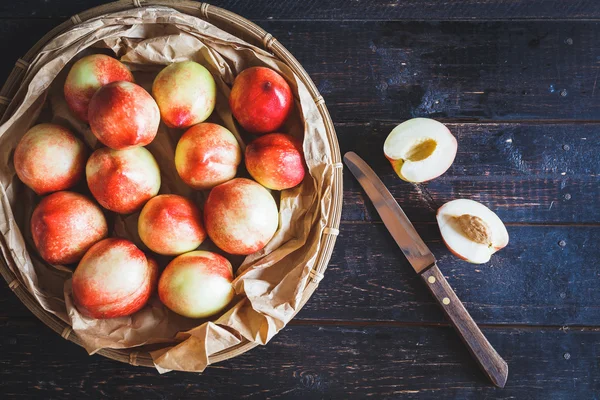 Ripe Red Peaches — Stock Photo © ThaiThu #112841796