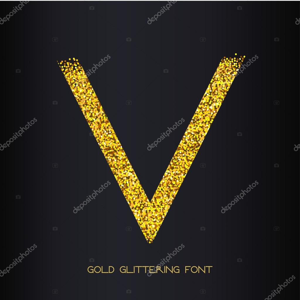 Golden glitter letter V Stock Vector Image by ©tekla.pototska.yahoo.com ...