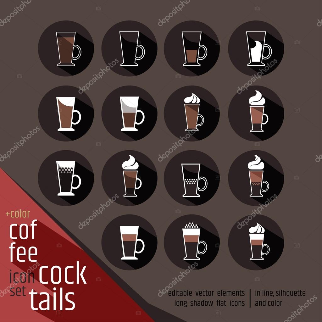 Coffee cocktails icon set. Stock Vector by ©tekla.pototska.yahoo.com ...