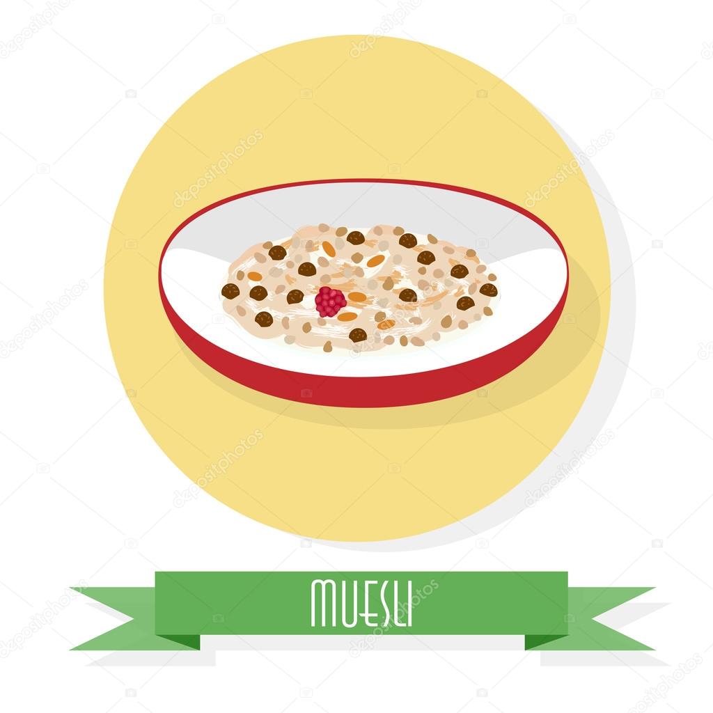Muesli in a red bowl. Stock Vector Image by ©tekla.pototska.yahoo.com ...