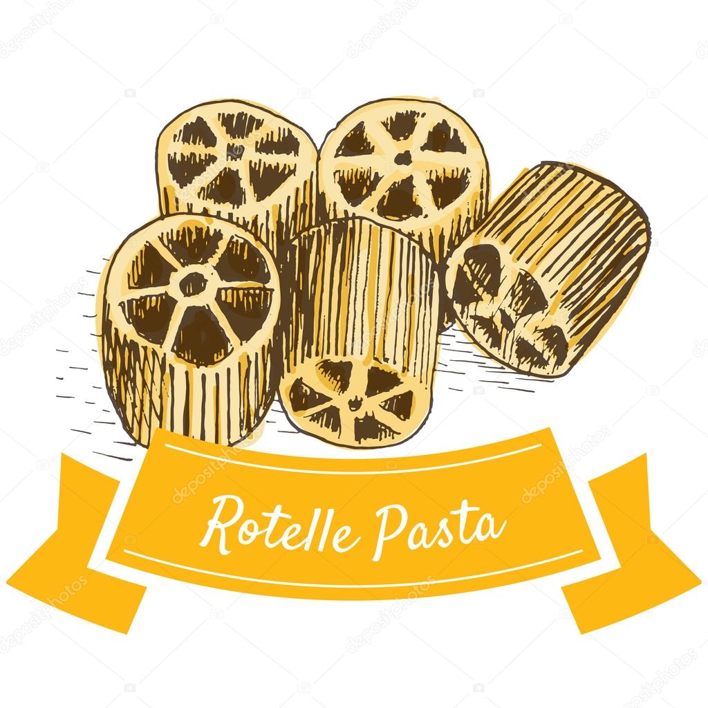 Rotelle pasta colorful illustration. Stock Vector by ©messer16 122797298