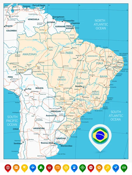 Imagens vetoriais Mapa brasil rodoviario | Depositphotos