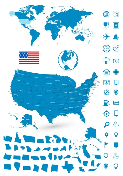 Usa Blue Map Transparent Background Vector Illustration Stock Vector ...