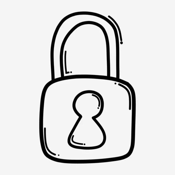 Lock Doodle Vector Icon Drawing Sketch Illustration Hand Drawn Cartoon ...
