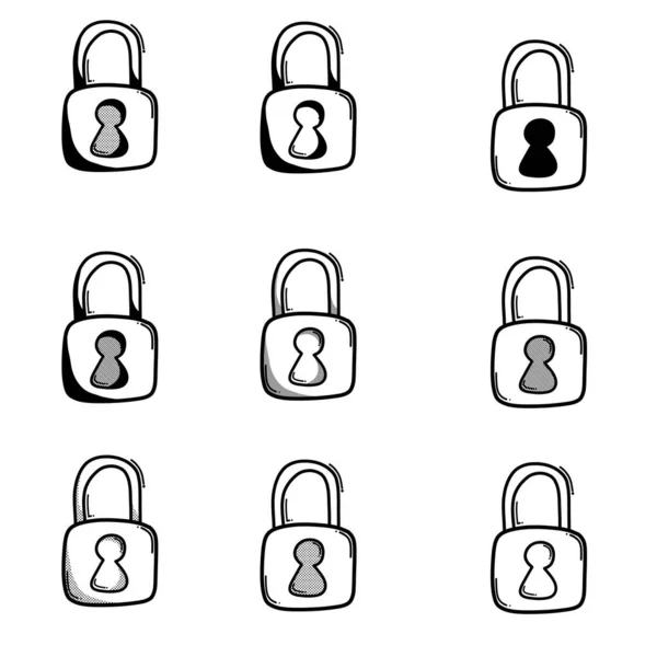 Lock Doodle Vector Icon Drawing Sketch Illustration Hand Drawn Cartoon ...