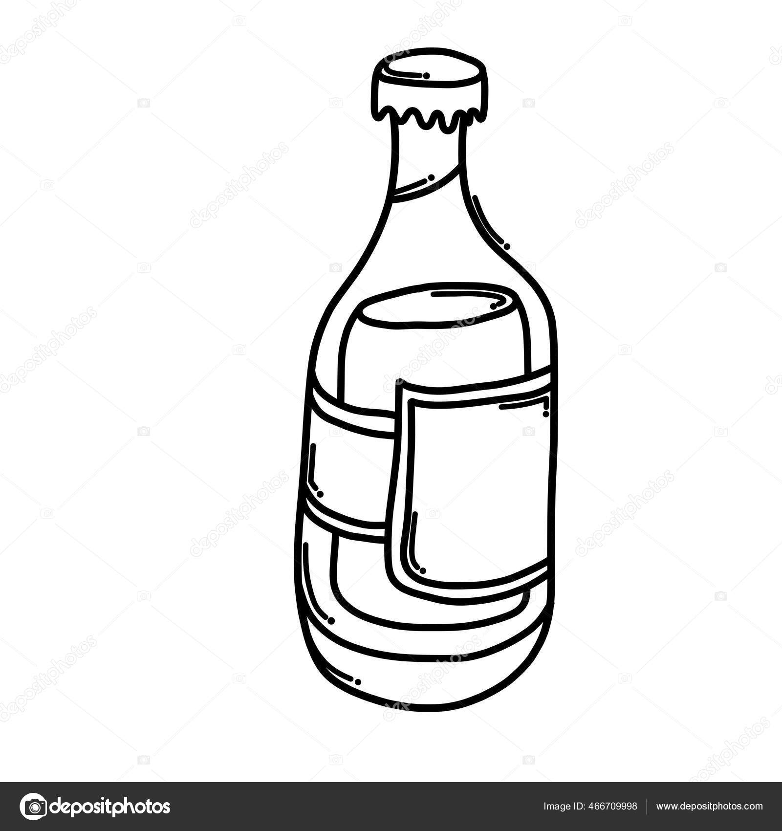 Botella Alcohol Doodle Vector Icono Dibujo Dibujo Ilustración Dibujado ...