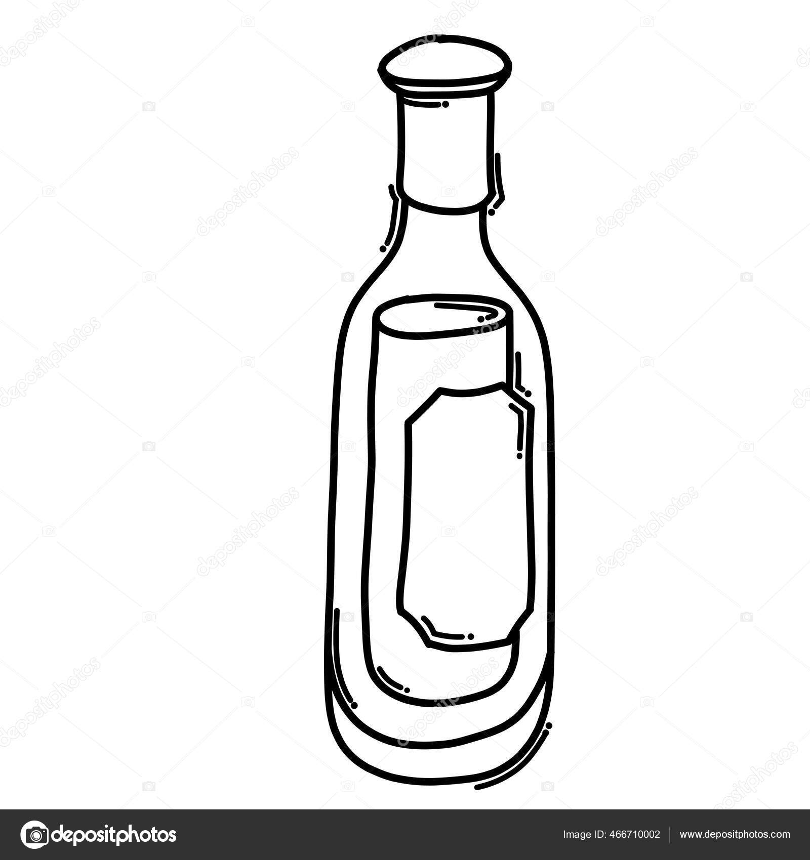 Botella Alcohol Doodle Vector Icono Dibujo Dibujo Ilustración Dibujado ...