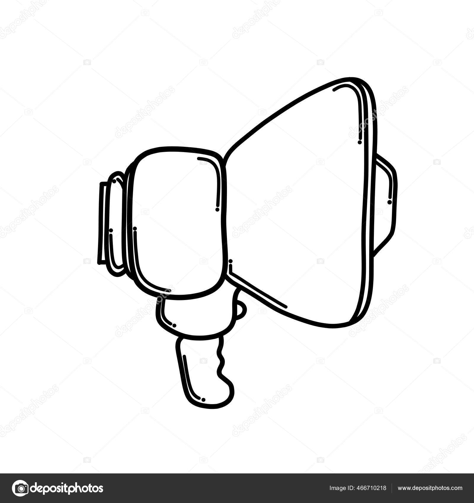 Megáfono Doodle Icono Del Vector Dibujo Dibujo Ilustración Dibujado ...