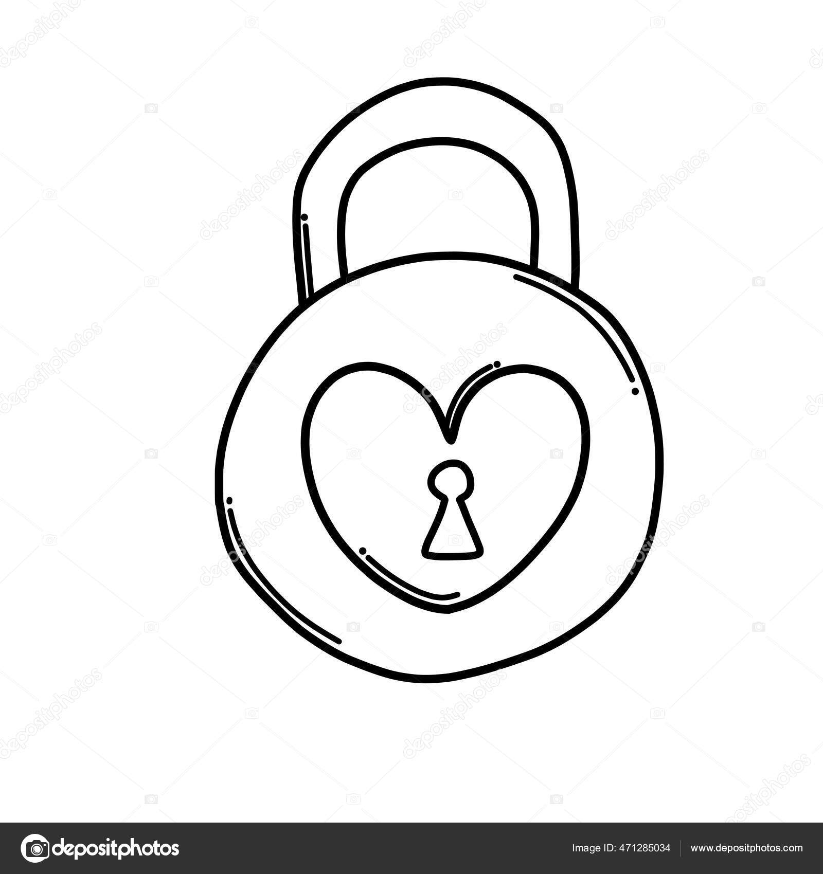 Lock Doodle Vector Icon Drawing Sketch Illustration Hand Drawn Cartoon ...