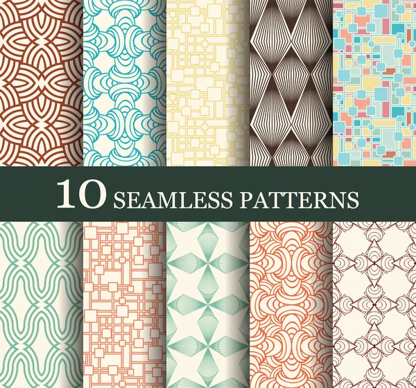 Set of retro seamless patterns — Stock Vector © mespilia #114366174