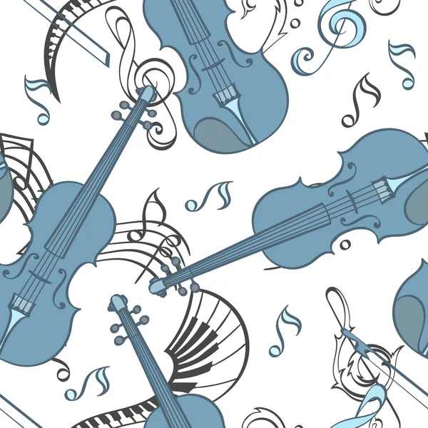 Seamless modern violins pattern — Stock Vector © mespilia #114366666