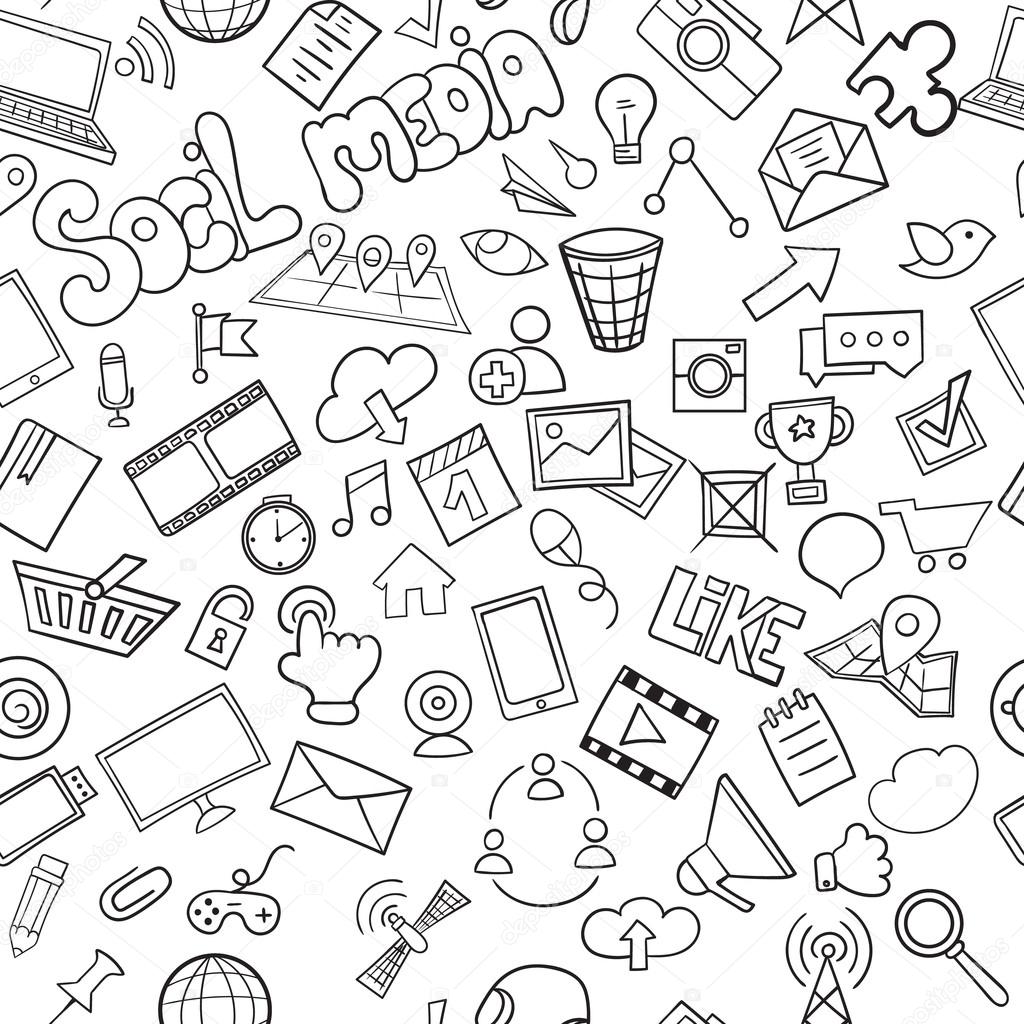 Social media seamless pattern Stock Vector Image by ©mespilia #114366280