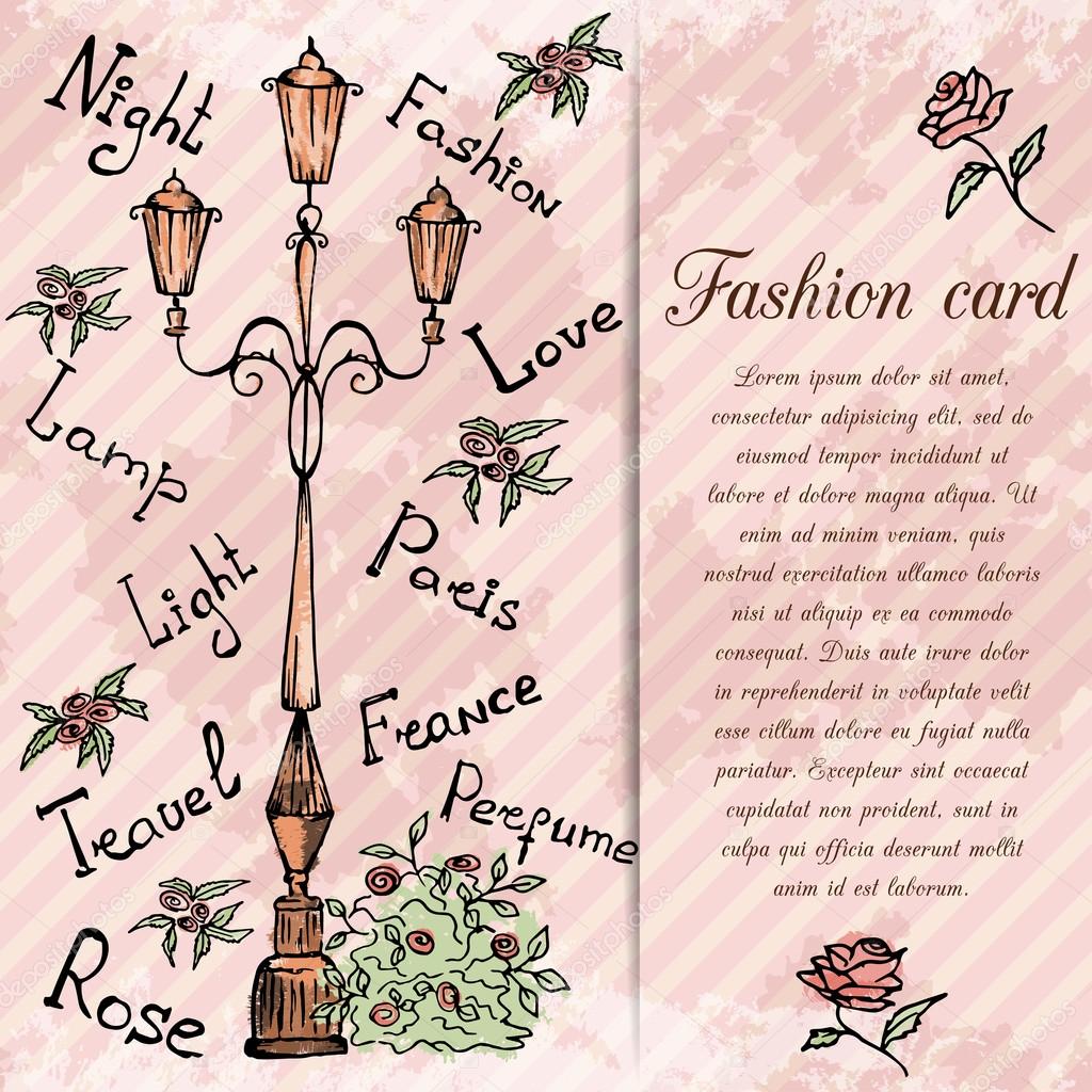 Retro hand drawn design card Stock Vector Image by ©mespilia #114366588