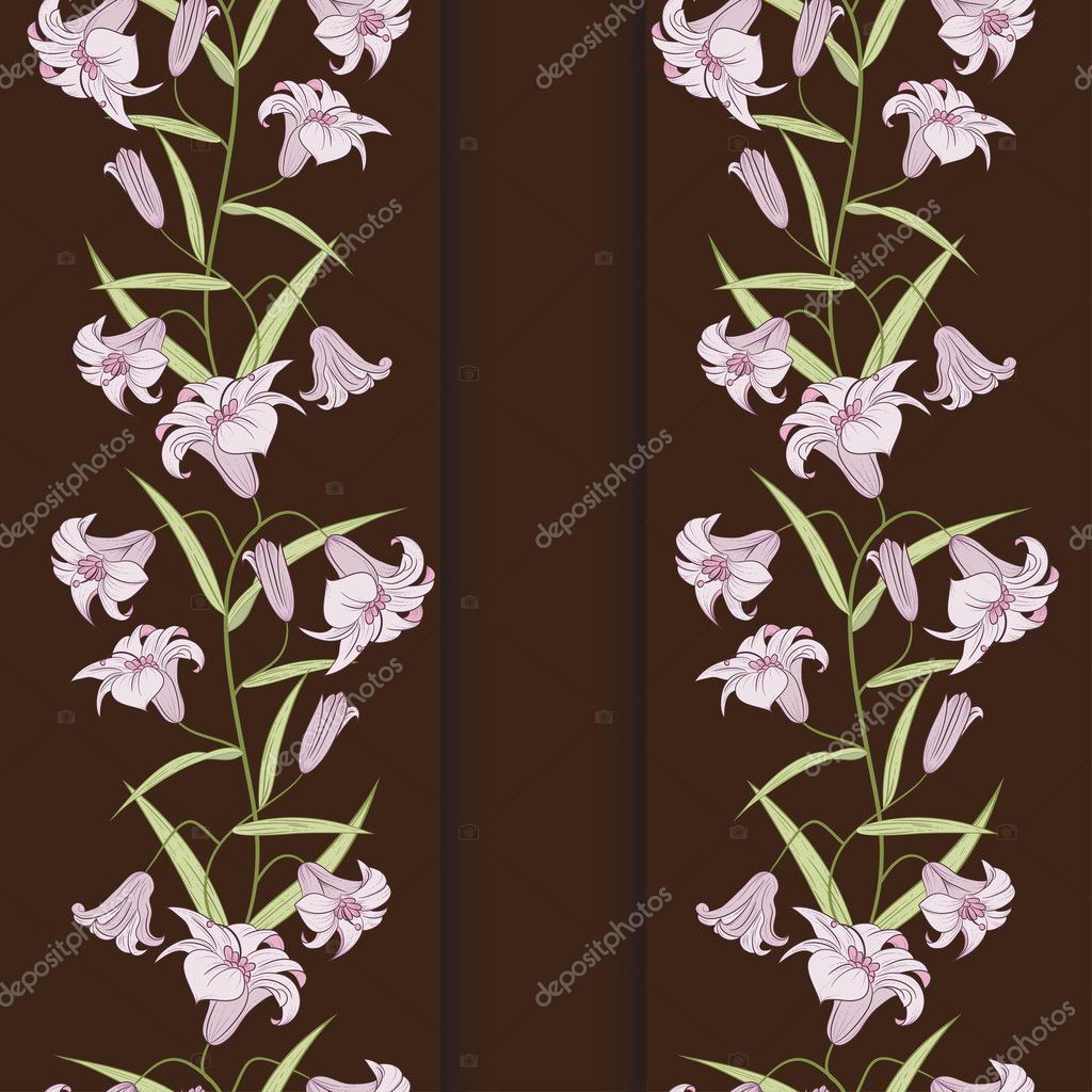 Lilies design card Stock Vector by ©mespilia 114367948