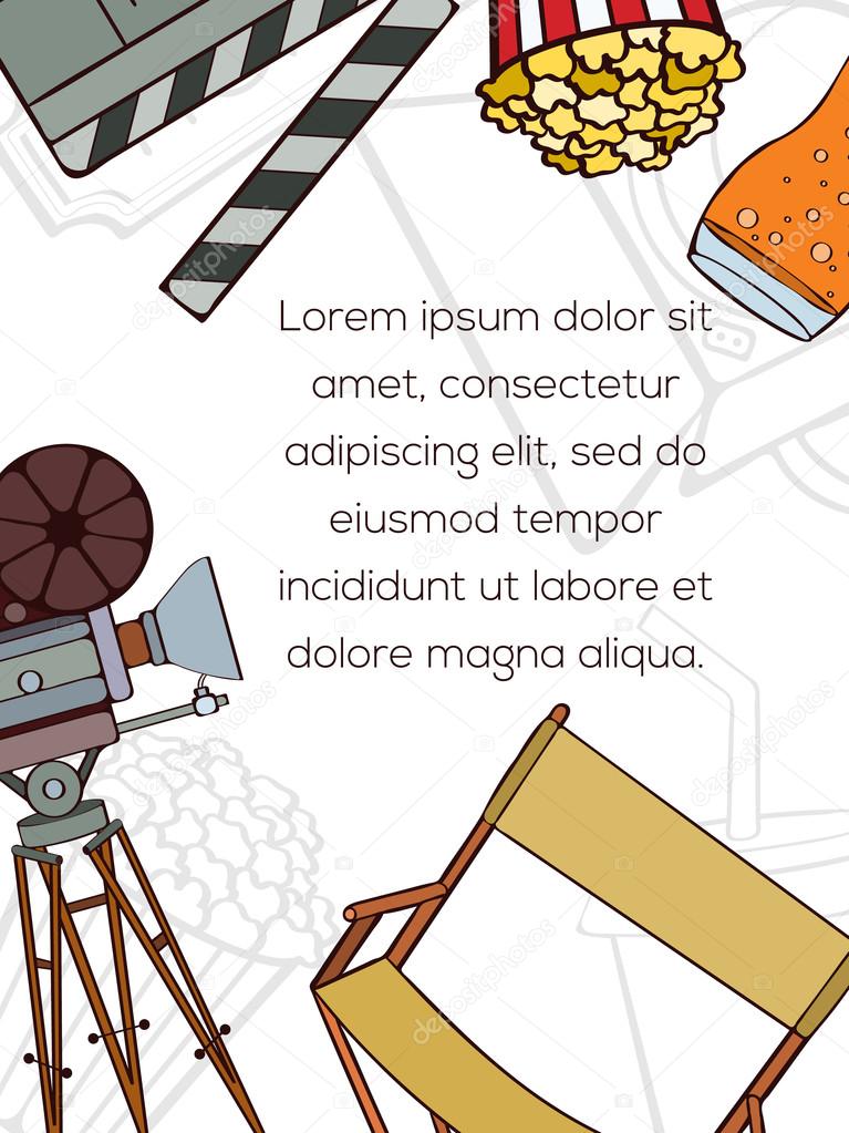 Hand drawn cinema card Stock Vector Image by ©mespilia #116400300