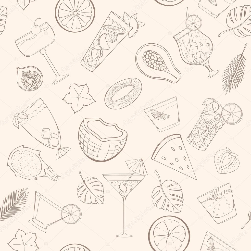 Seamless cocktail pattern Stock Vector Image by ©mespilia #116417230
