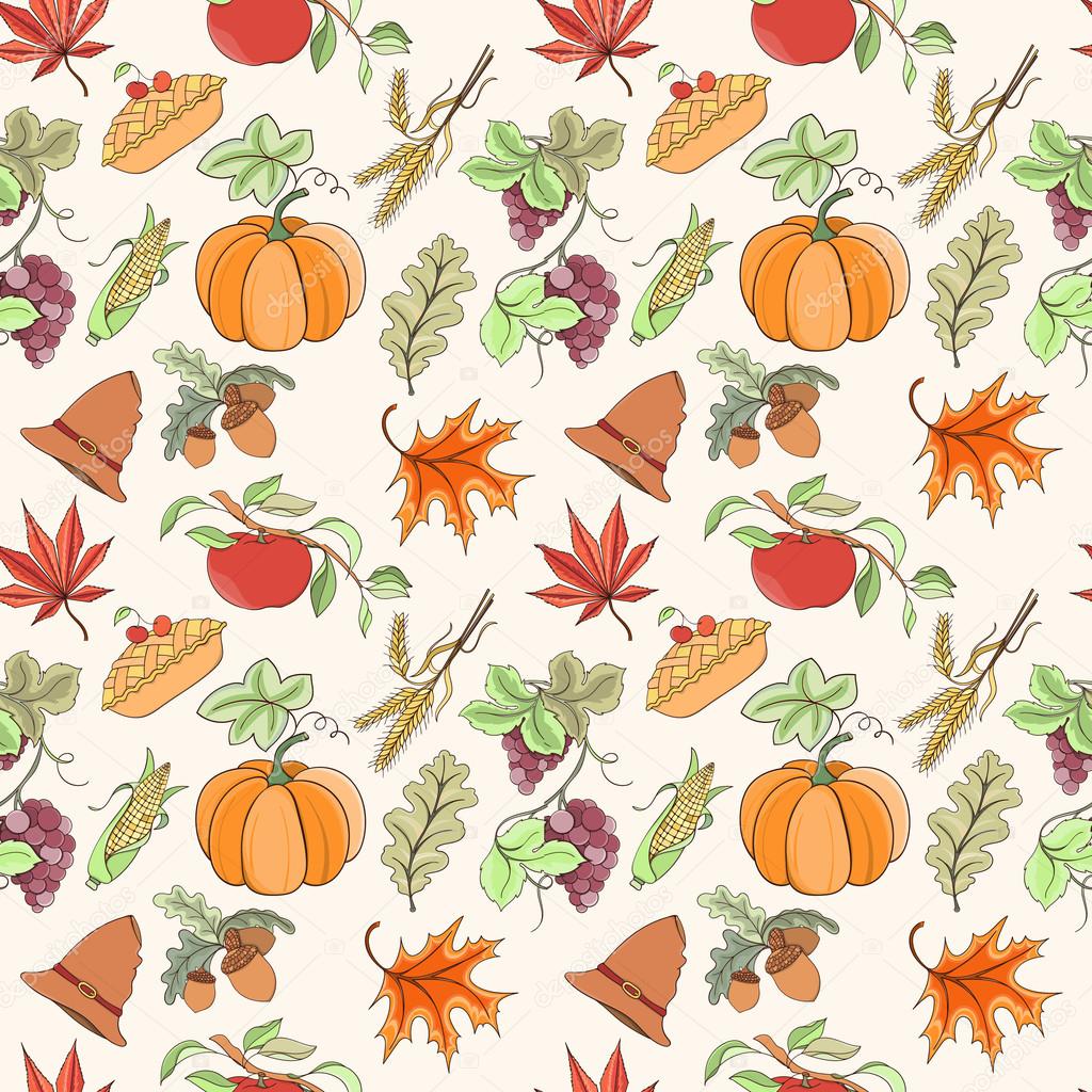 Thanksgiving seamless pattern Stock Vector Image by ©mespilia #122565496