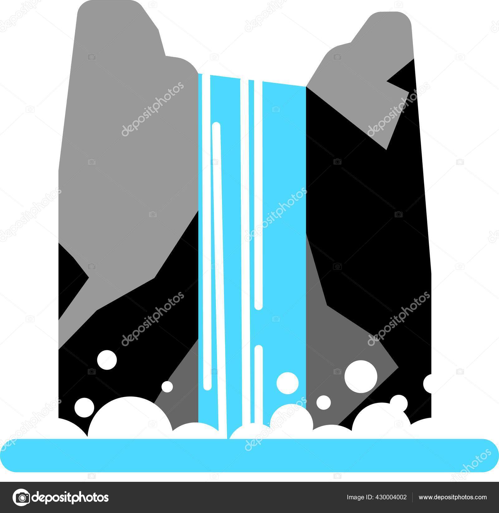 Waterfall Icon Suitable Logo Vector Illustration Stock Illustration by ...