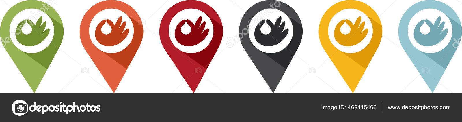 Coloured Pin Shaped Icons Hand Signs Say Stock Vector by ©ccile.ducrot ...