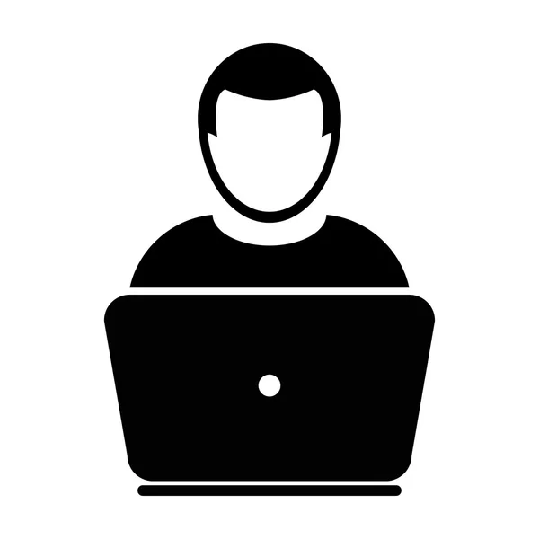 User Icon - Laptop, Computer, Device, Worker Glyph Vector illustration ...