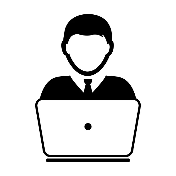 User Icon - Laptop, Computer, Device, Worker Glyph Vector illustration ...
