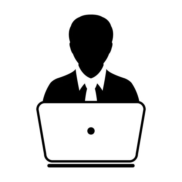 User Icon - Laptop, Computer, Device, Worker Glyph Vector illustration ...