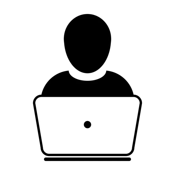 User Icon - Laptop, Computer, Device, Worker Glyph Vector illustration ...