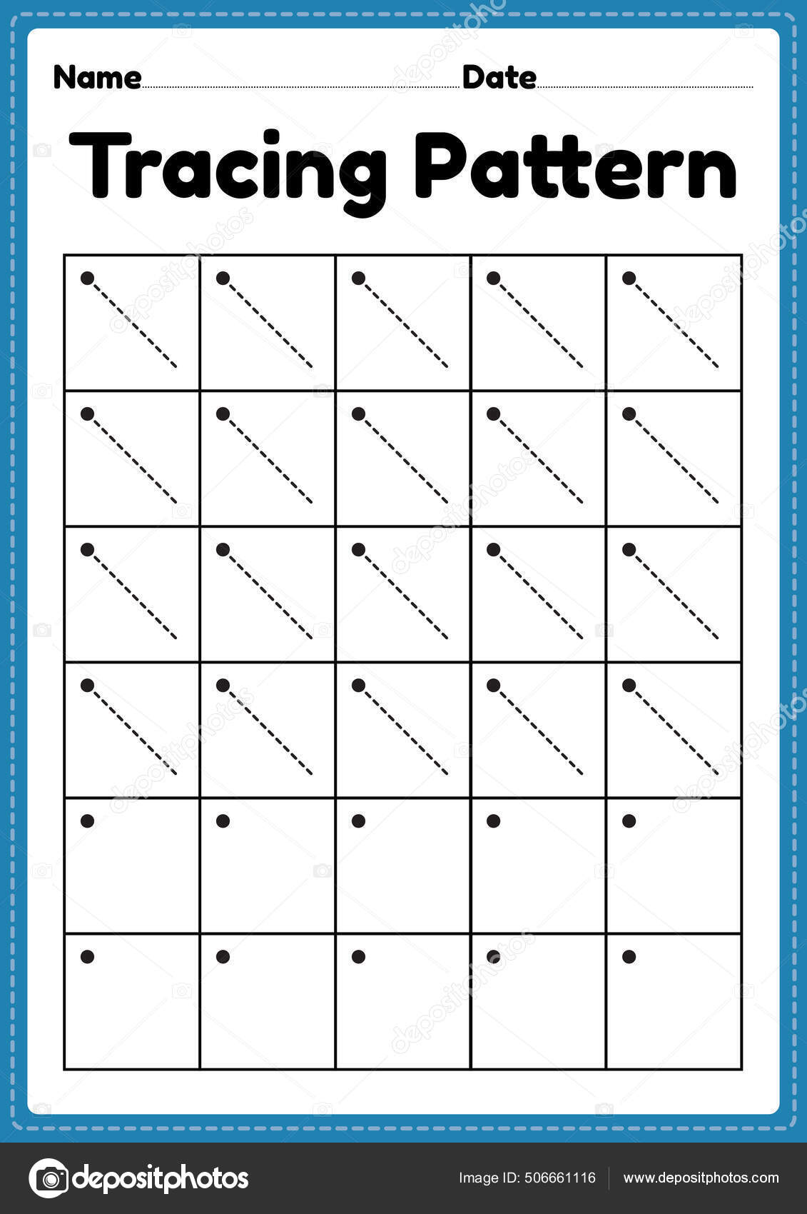 Tracing Pattern Left Slanting Lines Worksheet Kindergarten Preschool ...