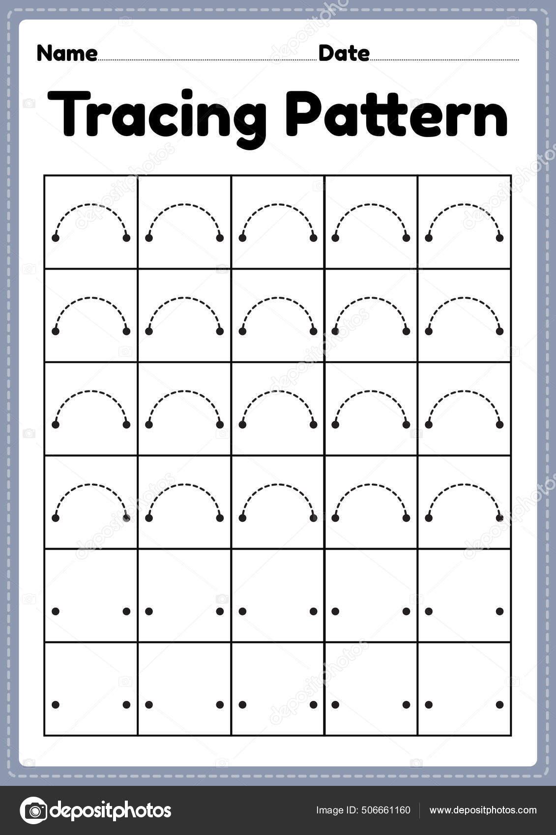 Tracing Pattern Curve Lines Worksheet Kindergarten Preschool Montessori ...