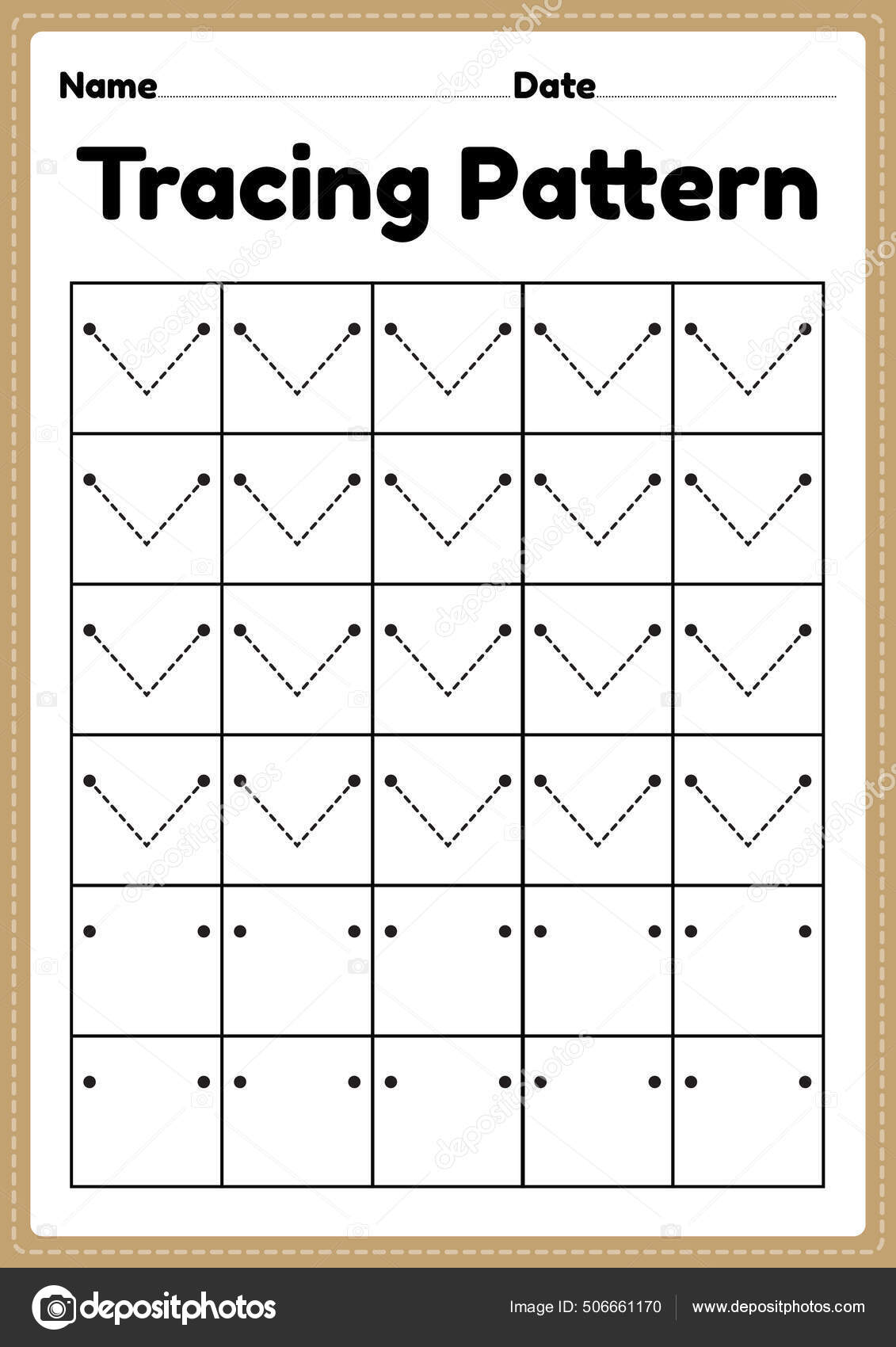 Tracing Pattern Lines Worksheet Kindergarten Preschool Montessori ...