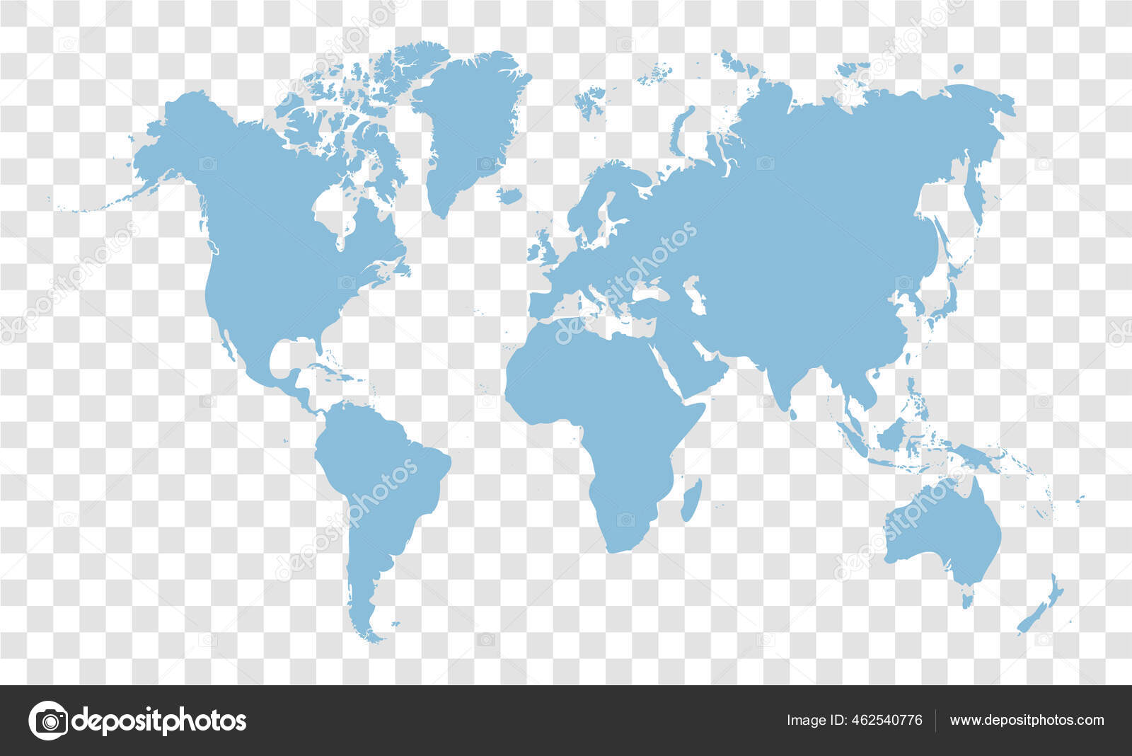 透明背景的蓝色世界地图图库矢量图作者：© agrus1 462540776