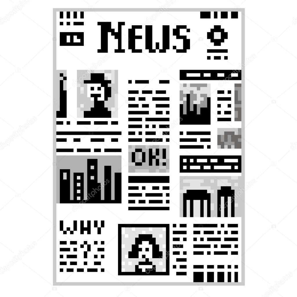 Pixel art newspaper Stock Vector Image by ©lovedoves #118942274