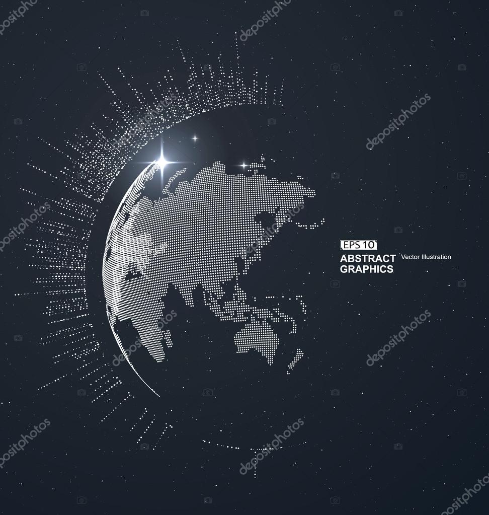 World map point, line, composition, representing the global, Global ...