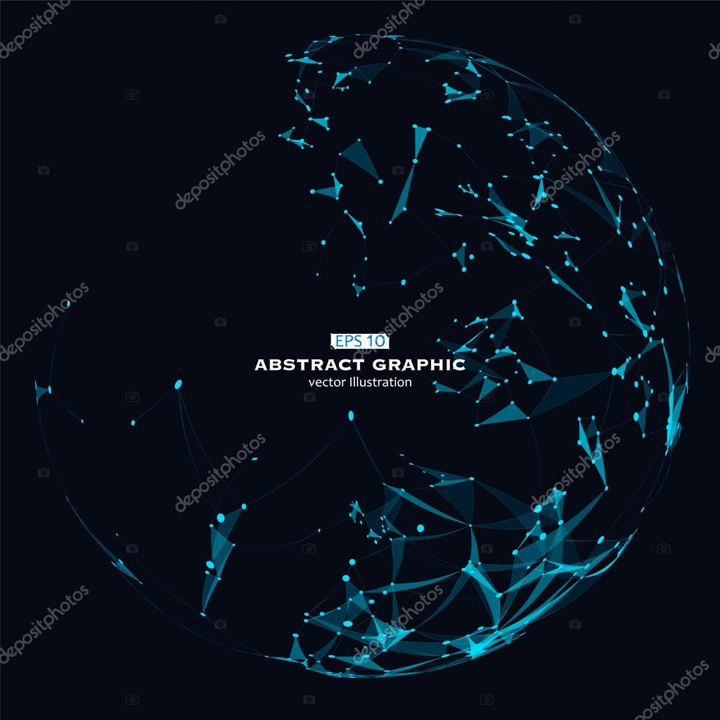 Dot, line and surface consisting of abstract graphics. Stock Vector ...