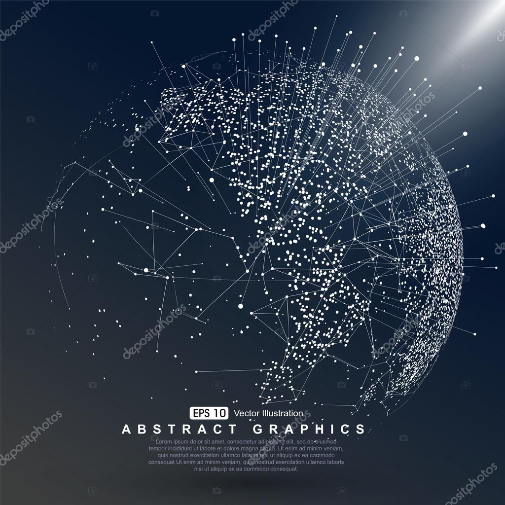 World map point, line, composition, representing the global, Global ...