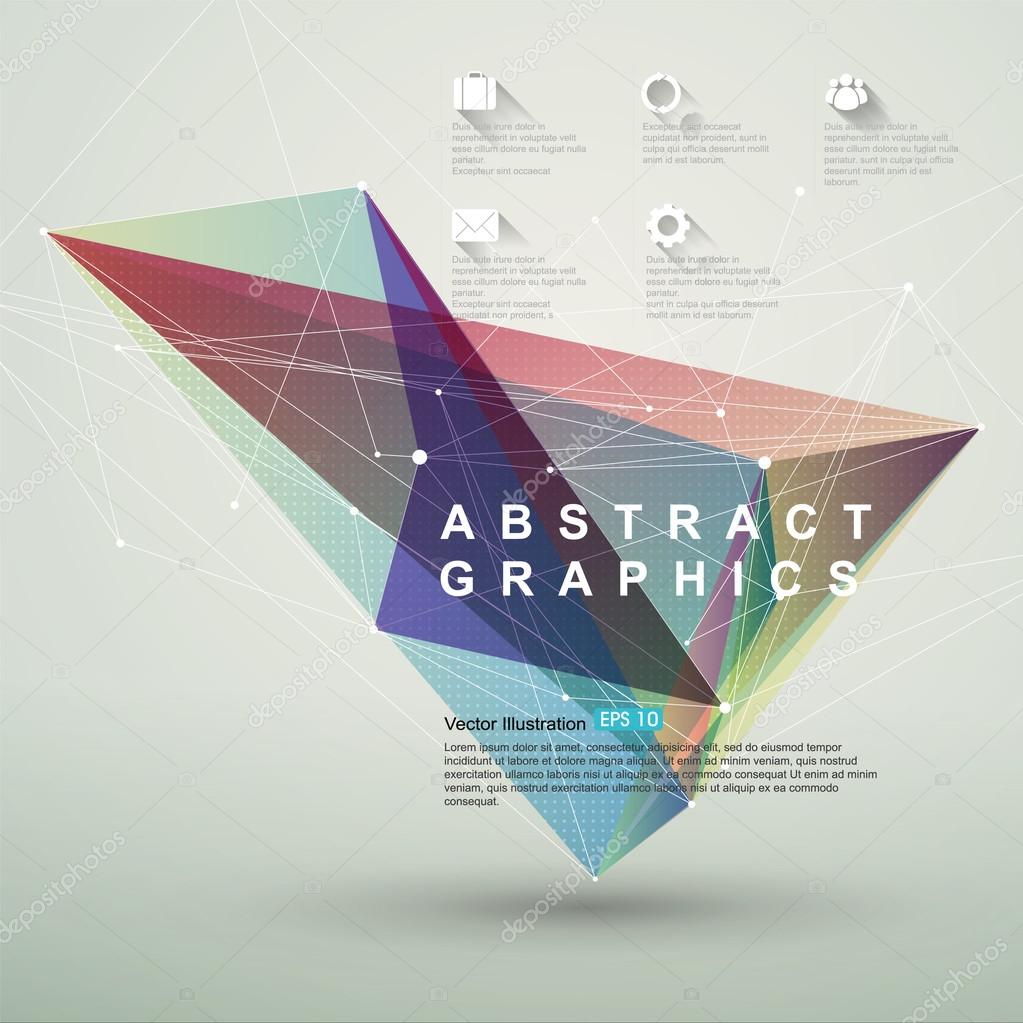 Point, line, surface composition of abstract graphics, infographics ...