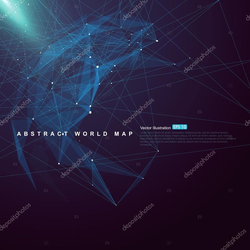 World map point, line, surface composition, representing the global ...