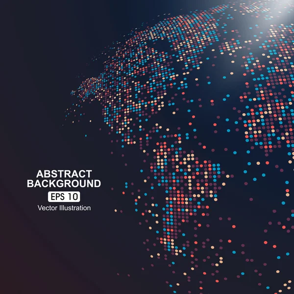 Dots colorful three-dimensional map of the world, abstract graphics ...